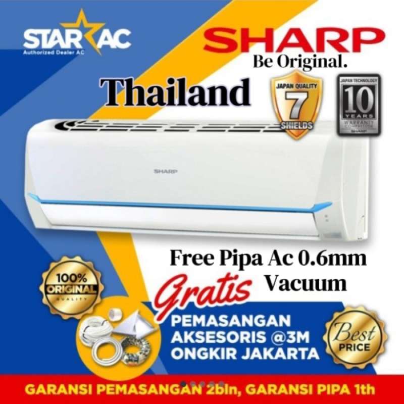Promo Ac Sharp 1.5 Pk, 1.5pk Ah-a12say + Pasang Standard Thailand ...
