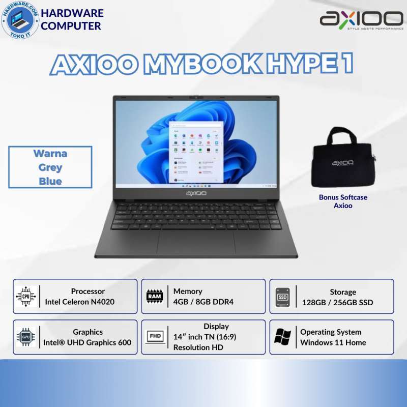 Jual Axioo Mybook Hype 1 Intel Celeron N4020 4gb Ssd 128gb 14″ Hd W11 ...