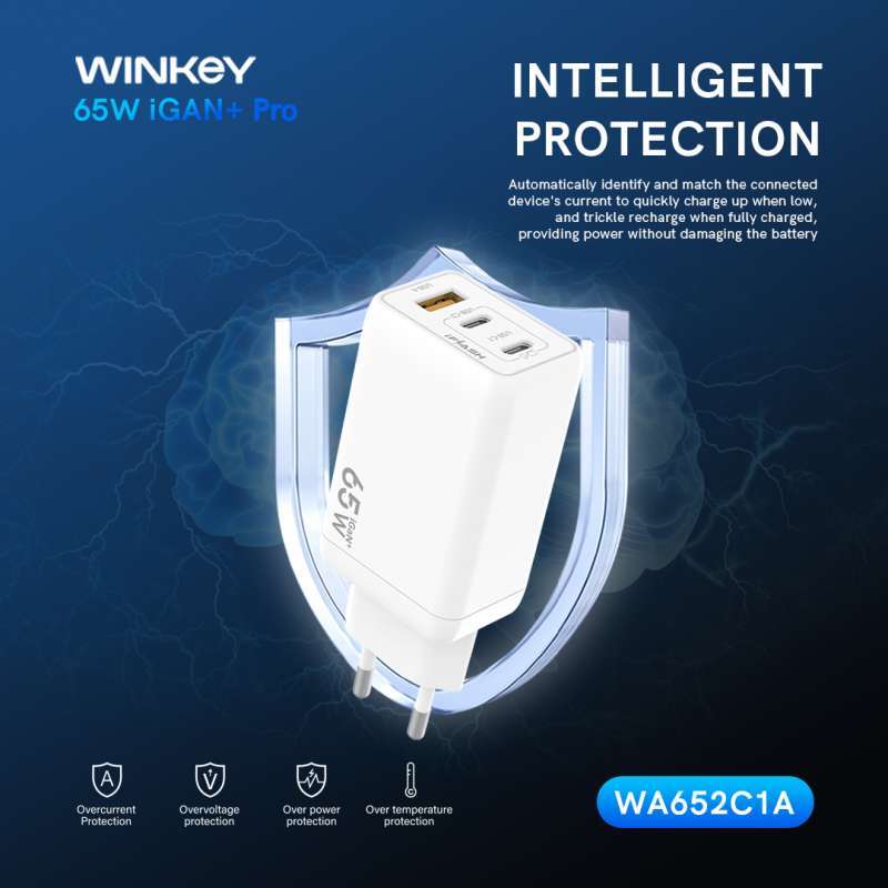 Promo Winkey Charger Igan+ Pro 65w 3 Port Pd Pps Usb C & Usb C ...