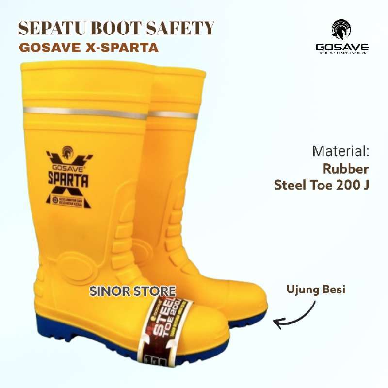 Promo Sepatu Boot Safety X-sparta Gosave Ujung Besi Dan Midsole Steel ...