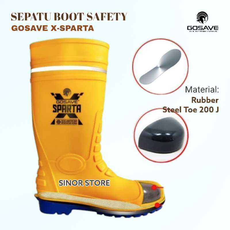 Promo Sepatu Boot Safety X-sparta Gosave Ujung Besi Dan Midsole Steel ...
