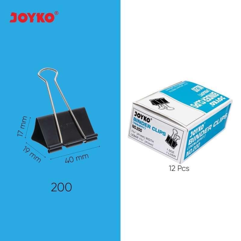 Jual Binder Clip Klip Penjepit Kertas Joyko Black 200 260 280 300 320 ...