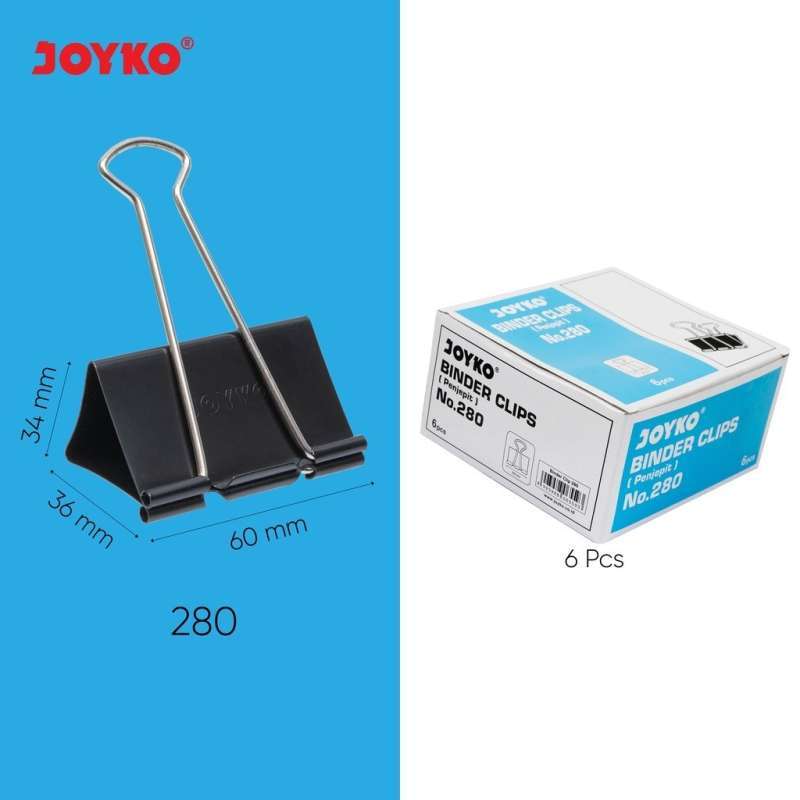 Jual Binder Clip Klip Penjepit Kertas Joyko Black 200 260 280 300 320 ...