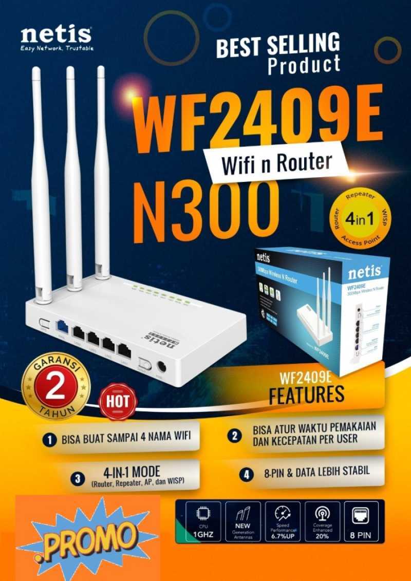 Promo Netis Wf2409e 3-antenna N300 Easy Setup Wireless Router Diskon 23 ...