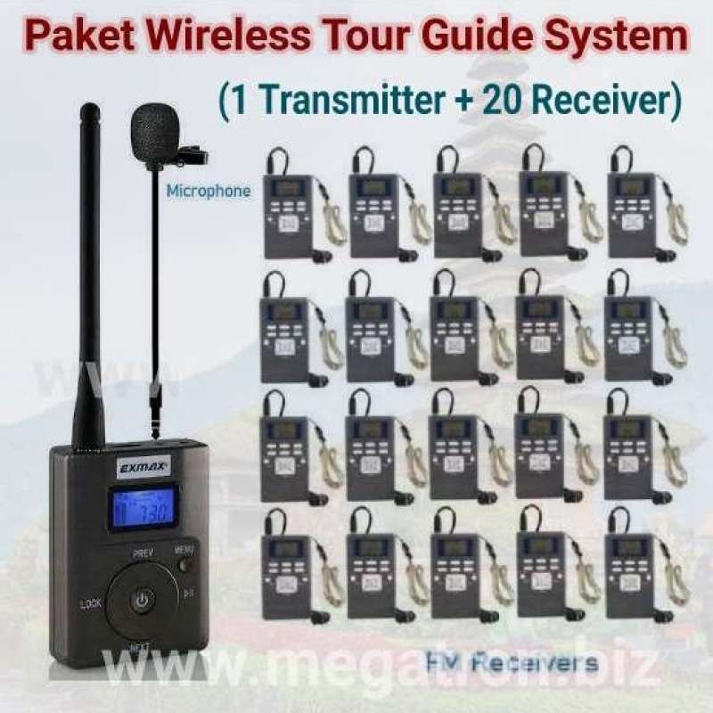 Promo Paket Wireless Tour Guide System (1 Wireless Transmitter +20 ...