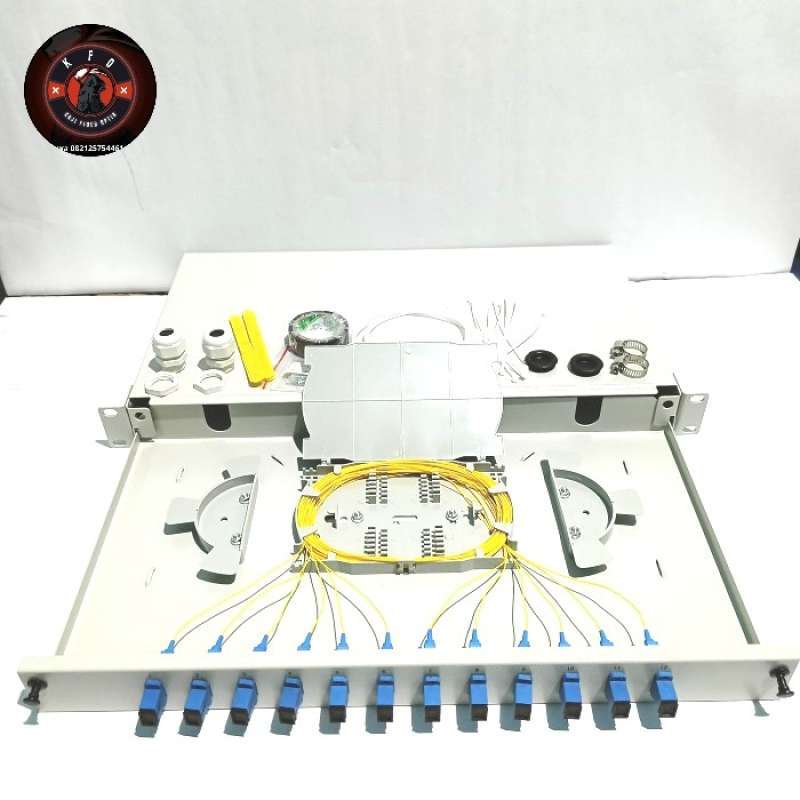 Promo Otb 12 Core Rackmount Lengkap Pigtail Adapter Sc Upc Diskon 23% Di Seller Praptuma ...