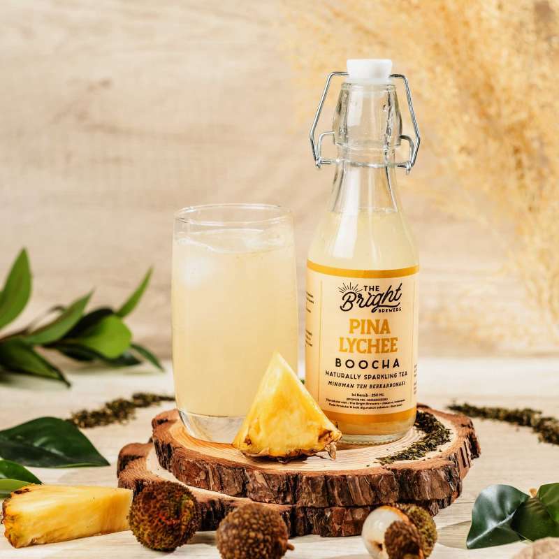 Jual The Bright Brewers Kombucha Pina Lychee -teh Fermentasi Rasa Nanas ...