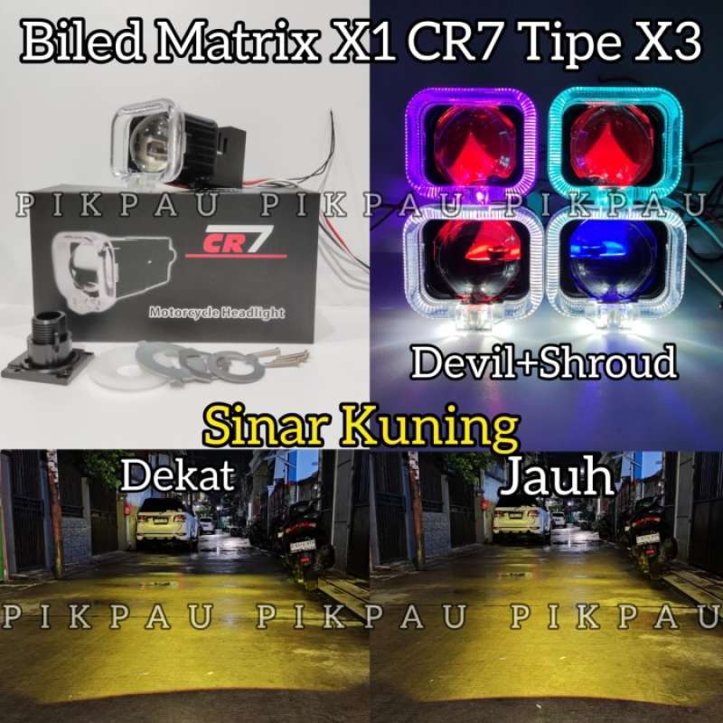 Promo Cr7 Lampu Led Matrix Tipe X3 Original Dengan Shroud + Devil Eye ...