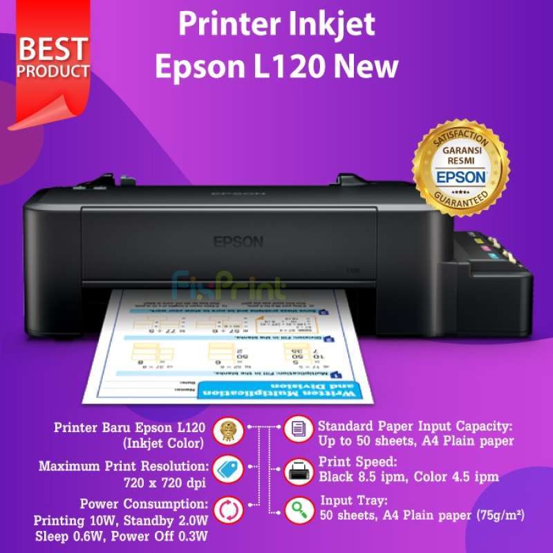 Promo Printer Epson L120 Hitam Print Warna Infus Modif Ink Tank Pabrik ...