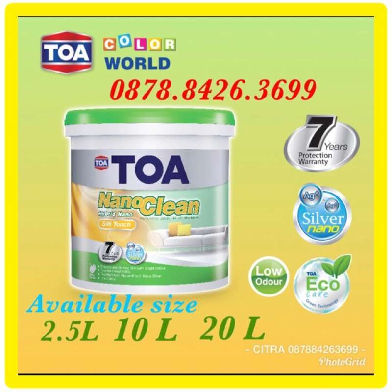 Promo Cat Tembok Toa Nanoclean Silktouch Interior Semi Gloss (tinting ...