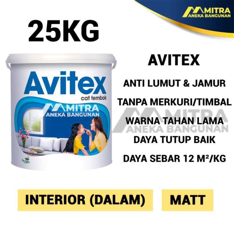 Promo Cat Tembok Avitex Interior 25 Kg Pail / Avian Bisa Request Warna ...