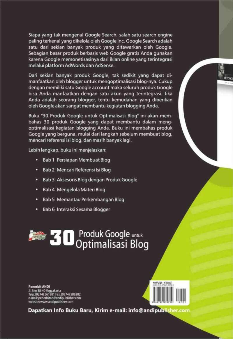 Jual Buku Seri Belajar Sekejab: 30 Produk Google Untuk Optimalisasi ...