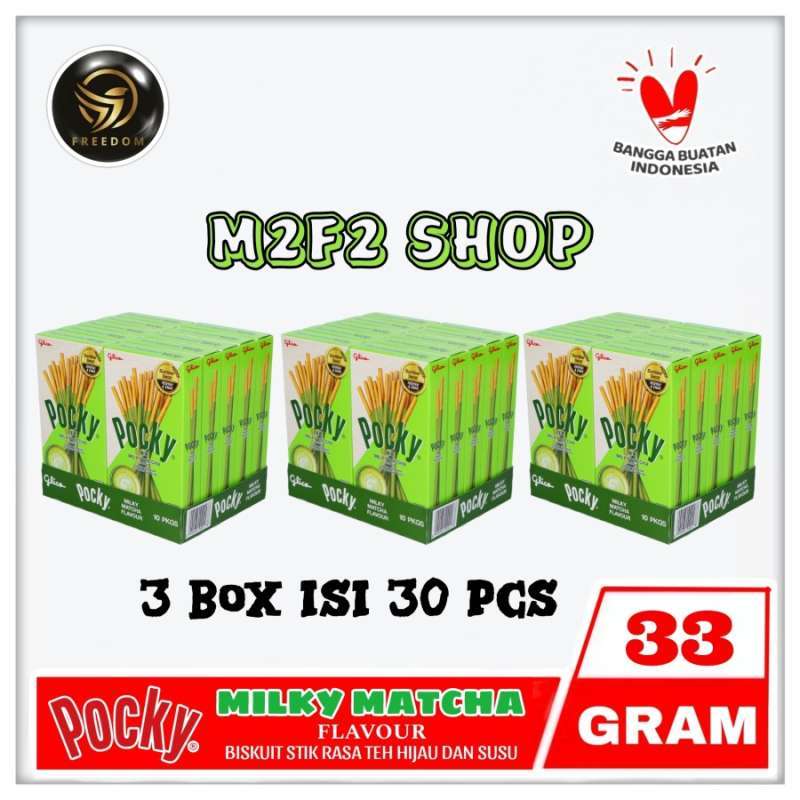 Promo Glico Pocky Milky Matcha Flavour | Biskuit Stik Teh Hijau & Susu - 33 Gr (kemasan 3 Box ...