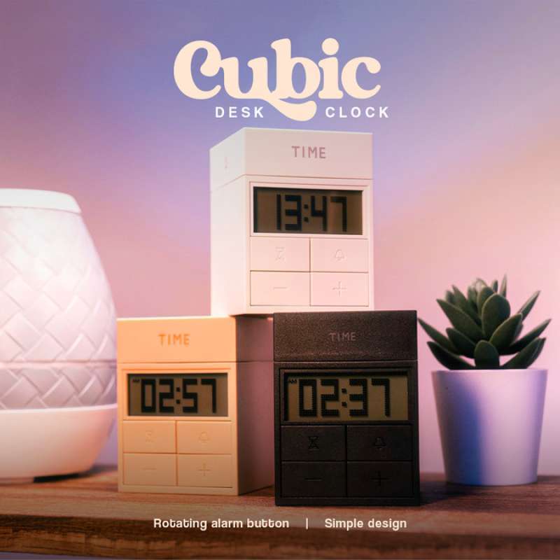 Promo Cubic Alarm Clock Timer Jam Meja Minimalis Dengan Timer Dan Alarm ...