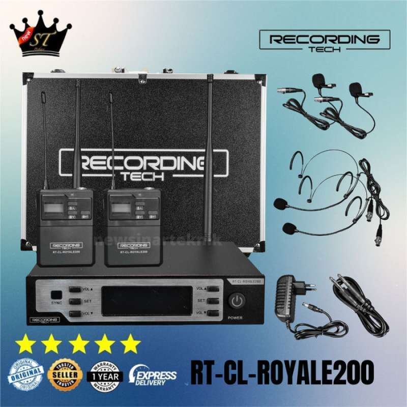 Promo Recording Tech Rt-cl-royale200 Mic Wireless Uhf Clip On Headset ...