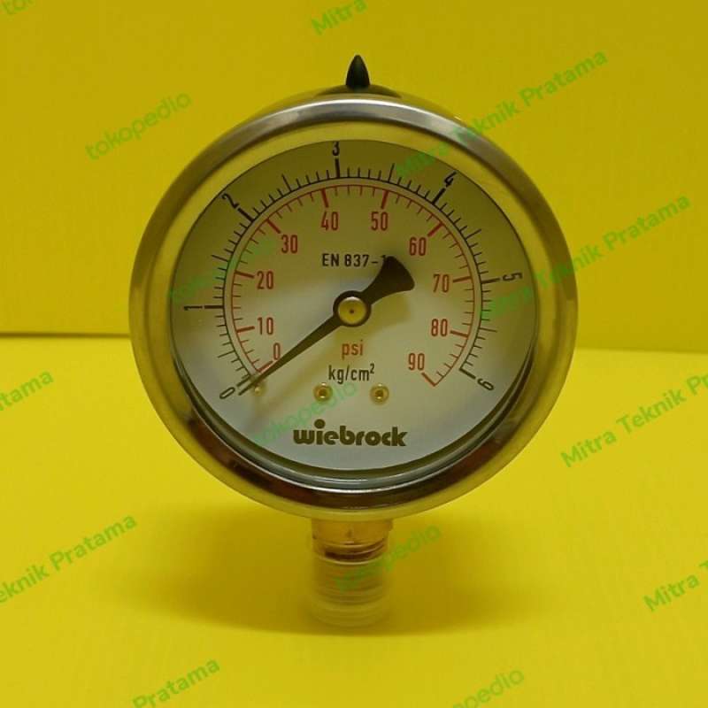 Promo Manometer Pressure Gauge Stainless Raket 4 Inchi 90 Psi / 6 Bar ...