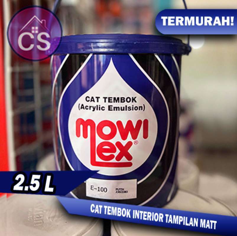 Promo Cat Tembok Mowilex Emulsion White Putih E100 2 5 Liter Diskon