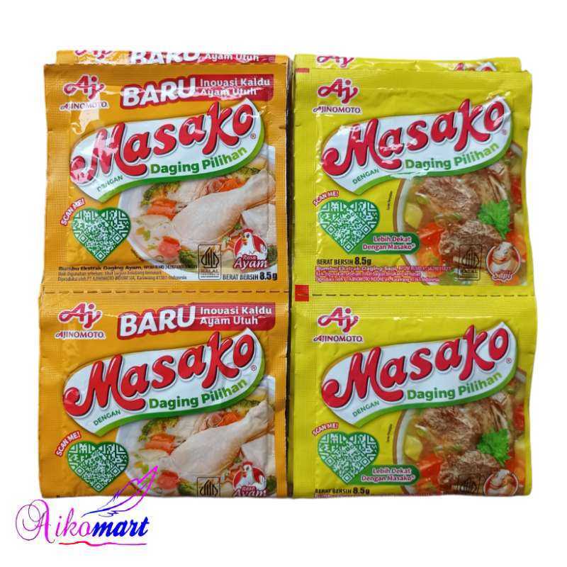 Jual Masako Bumbu Kaldu Ayam Sapi 8,5 G Penyedap Rasa Renceng 12 Pcs Di ...
