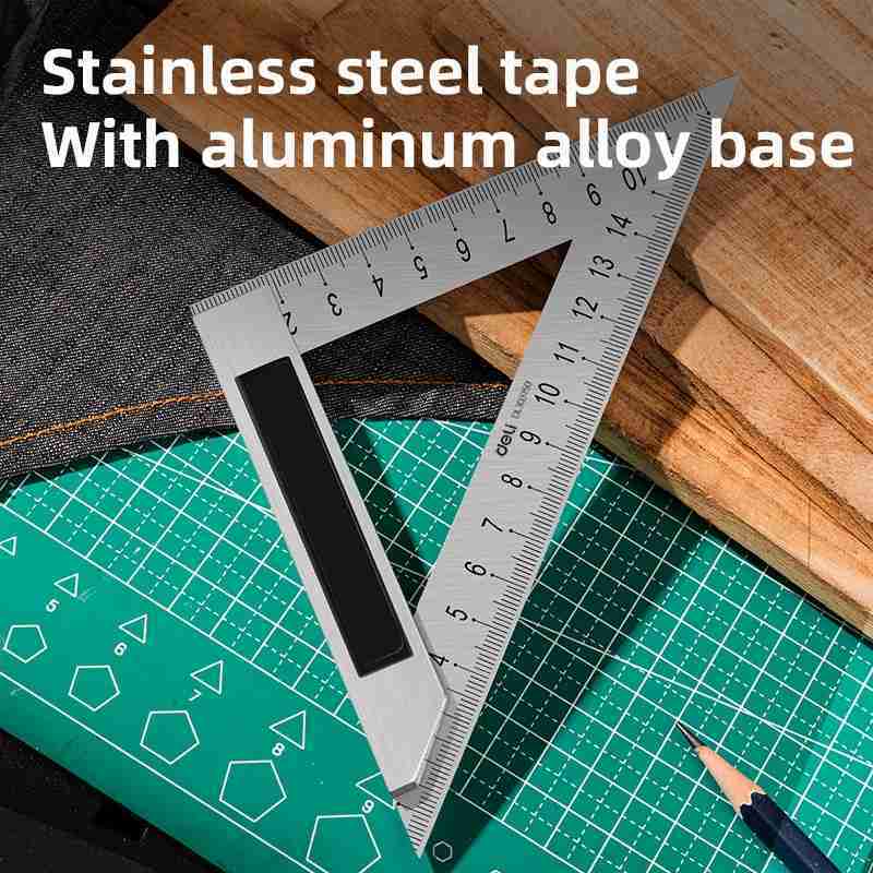 Promo Deli Penggaris Segitiga Siku Besi 15 / 20 Cm Garisan Tukang ...