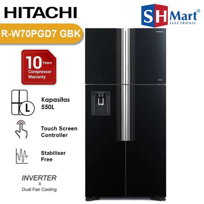 Jual Kulkas Hitachi 4 Pintu Kapasitas 550 Liter Inverter R-w70pgd7gbk / Rw70pgd7gbk Garansi ...