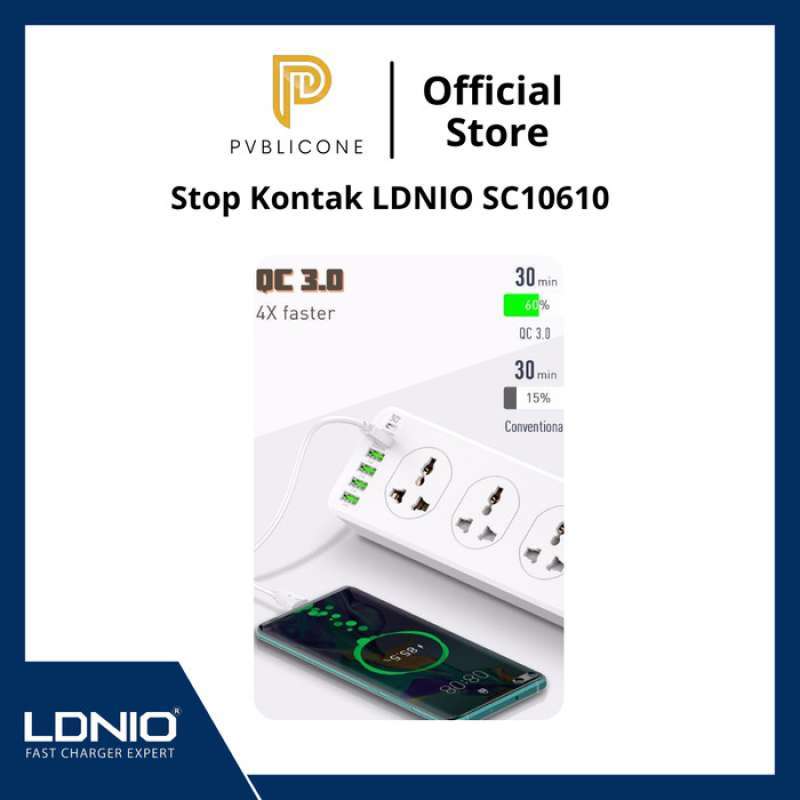 Promo Stop Kontak Ldnio Sc10610 [10 Outlets Power Socket 5usb +pd Qc 3. ...