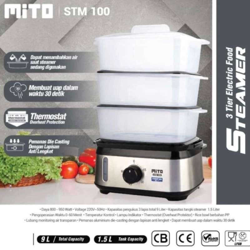 Jual Mito Electric Food Steamer Stm 100 Stm100 Stm-100 Pengukus Makanan ...