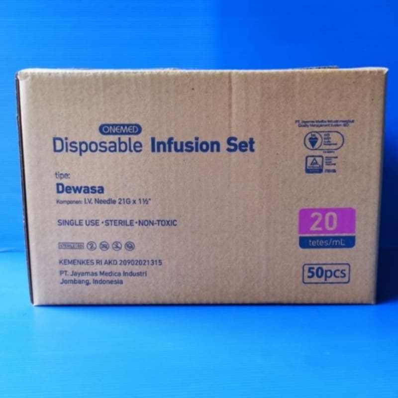 Jual Disposible Infusion Set One Med/infuset One Med Dewasa 20 Drop/50 ...