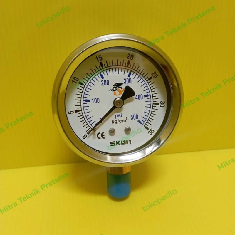 Promo Manometer Pressure Gauge Stainless Skon 2 1/2 Inchi 35 Bar / 500 ...