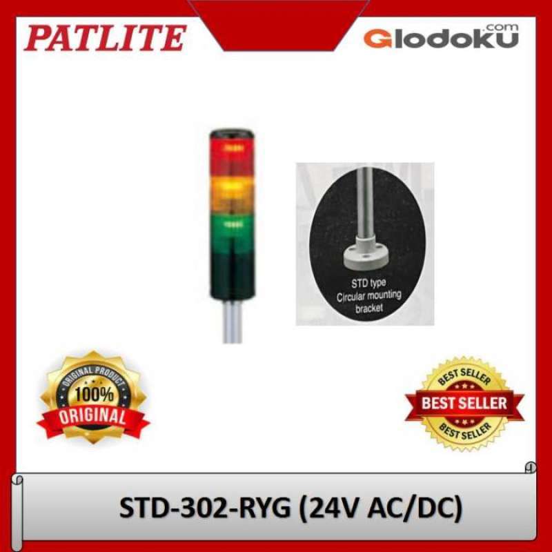 Promo Patlite Signal Tower Std-302-ryg (24v Ac/dc) Diskon 23% Di Seller ...