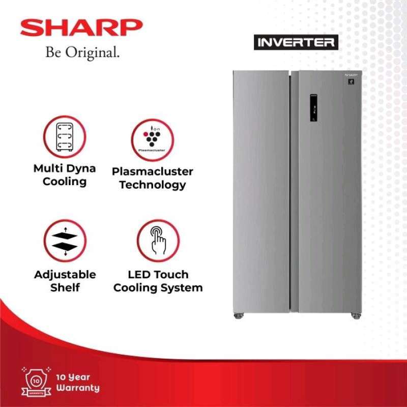Jual Sharp Kulkas Side By Side Sj-is70pma-sl Kulkas Inverter 630l With ...