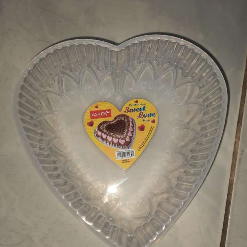 Jual Cetakan Puding Plastik Love Art + Tutup Besar Jelly Agar Nasi ...