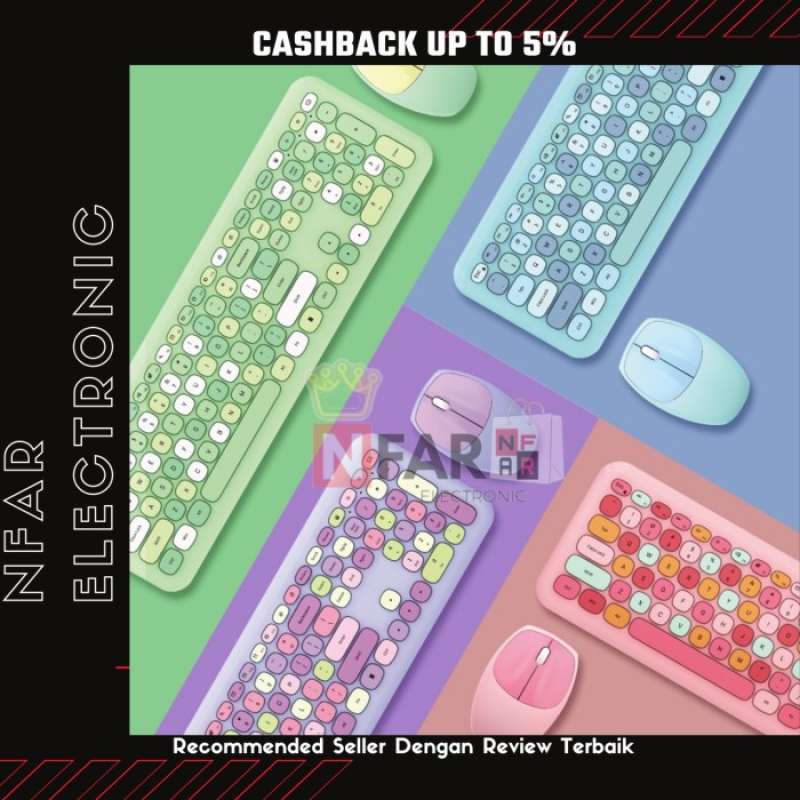 Promo Keyboard Mouse Wireless Combo Karakter Lucu Unik Keyboard Fashion ...