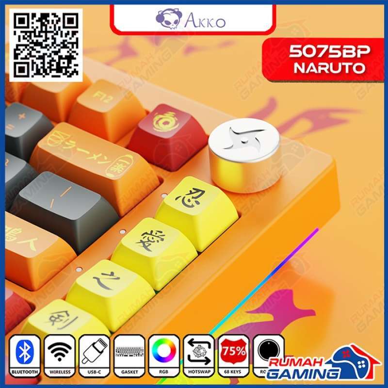 Promo Mechanical Keyboard - Akko 5075b Plus - 3 Mode - 75% - Naruto ...