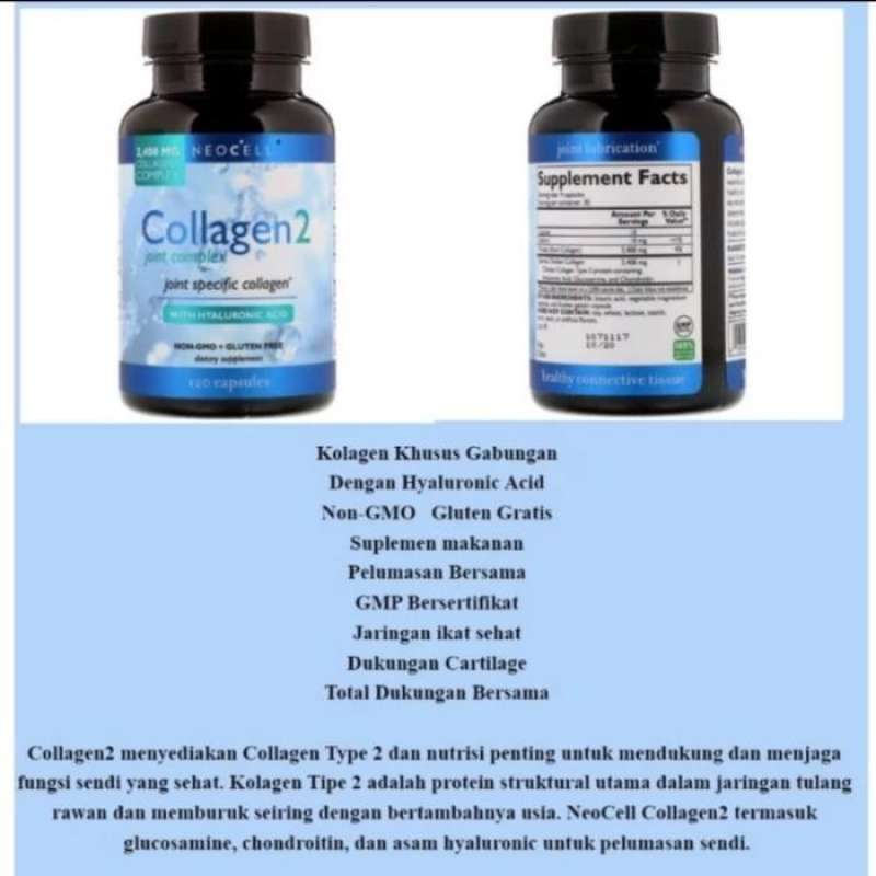 Jual Neocell Collagen Type 2 Joint Complex 2400mg Isi 120 Capsules ...