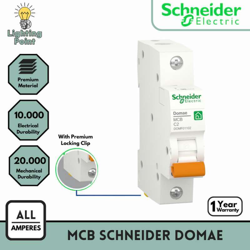 Promo Mcb Schneider Domae Original 1 Phase 2a 4a 6a 10a 16a 20a 32a 40a - 6a Diskon 50% Di ...