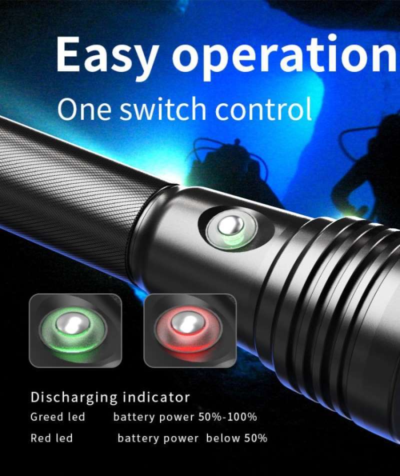 Promo Skywood D6+ Max Diving Flashlight/senter Selam Underwater 100m ...