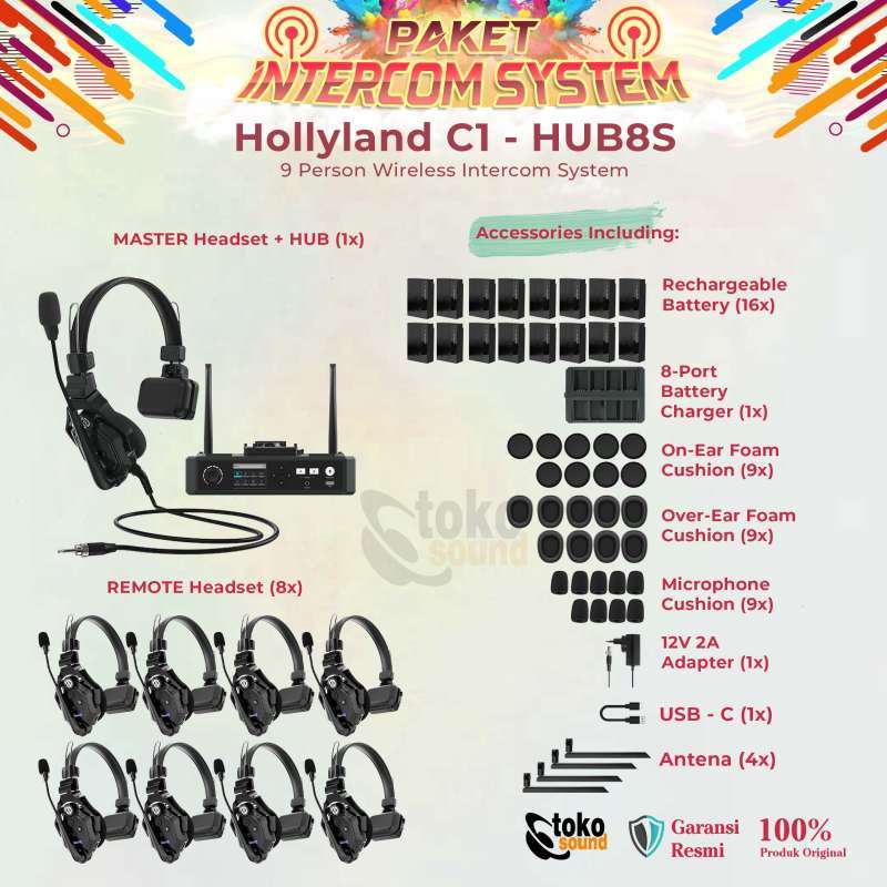 Jual Hollyland Solidcom C1 Pro Hub 8s - Full Duplex Intercom 9 Headset ...