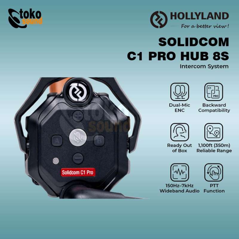Jual Hollyland Solidcom C1 Pro Hub 8s - Full Duplex Intercom 9 Headset ...
