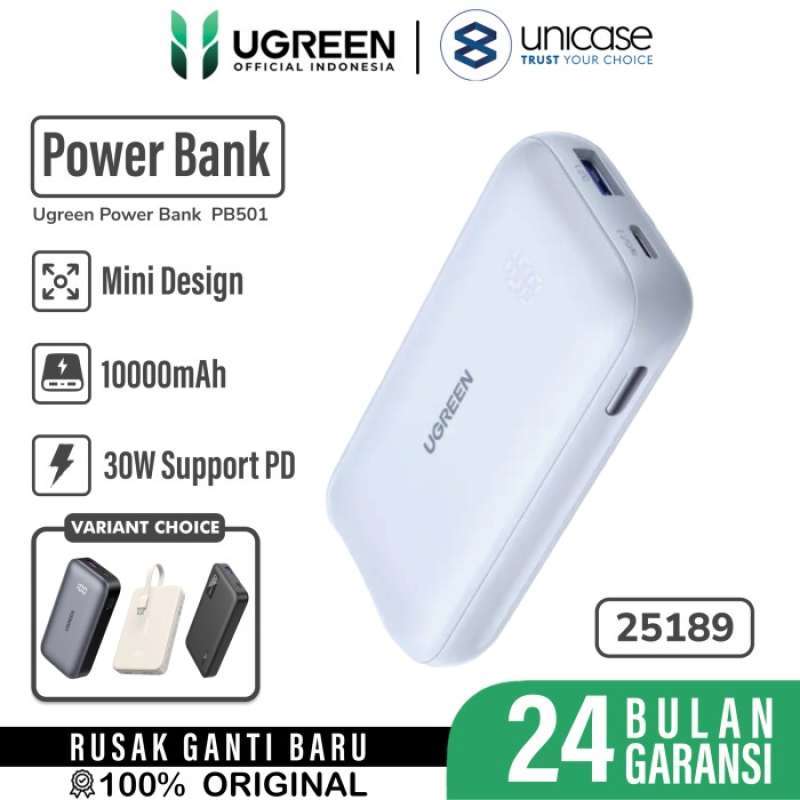 Promo Powerbank Usb C Ugreen Mini 30w/20w 10000mah Pd Qc 3.0 Fast ...