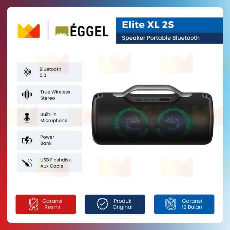Jual Eggel Elite Xl 2s Waterproof Portable Bluetooth Speaker With Rgb ...