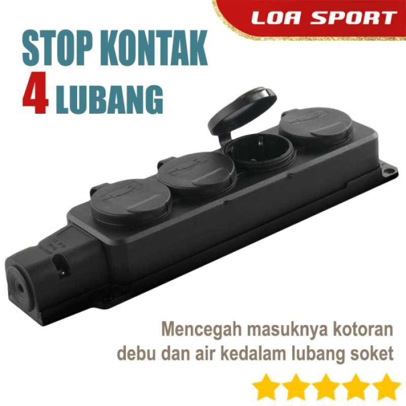 Promo Stop Kontak Listrik 4 Lubang Dengan Tutup Soket 3500w 16a 250v ...