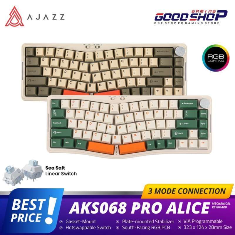 Promo Mechanical Keyboard - Ajazz Aks068 Pro Alice - South - Gasket - Via - Rgb Diskon 27% Di ...