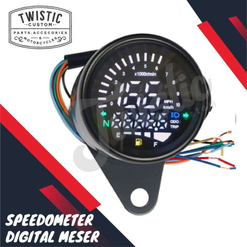 Promo Speedometer Digital Meser Motor Custom Universal Caferacer ...