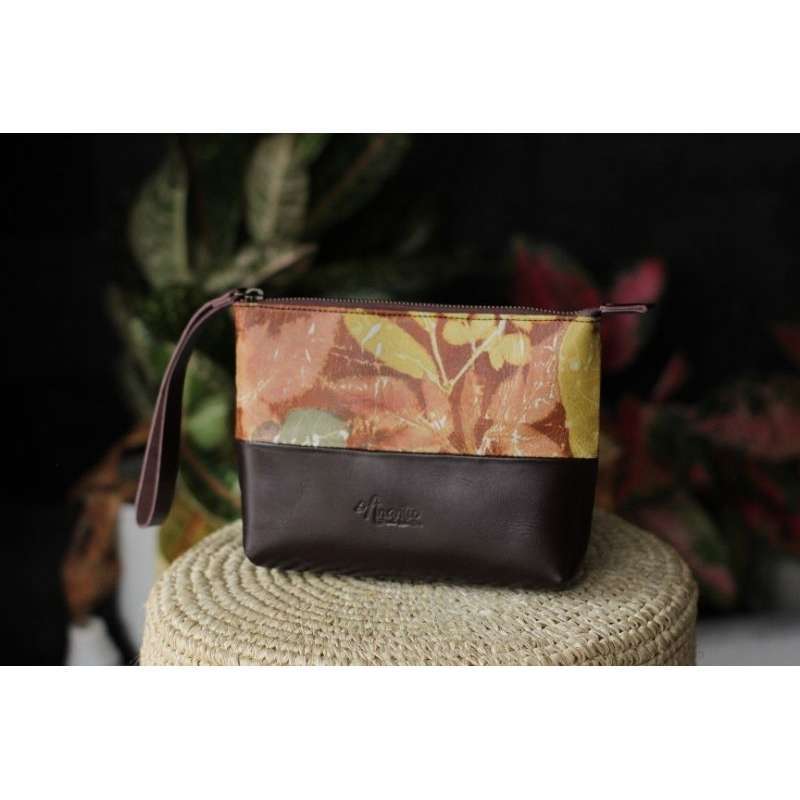 Promo Nzs New.. Pouch Wanita Kulit Ecoprint. Asli Kulit. Bergaransi ...
