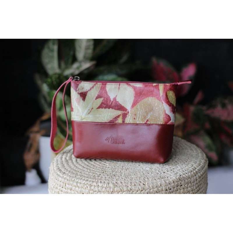 Promo Nzs New.. Pouch Wanita Kulit Ecoprint. Asli Kulit. Bergaransi ...