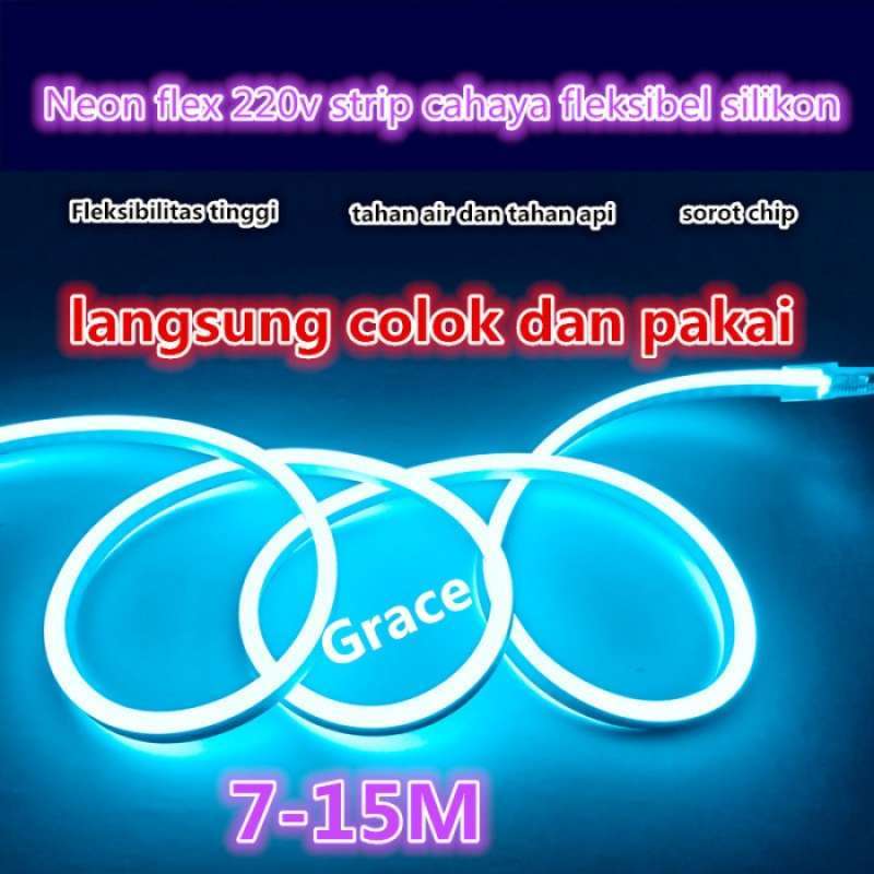 Promo Paket Lampu Led Neon Flex 220v 7-15 Meter Lengkap Tinggal Colok ...