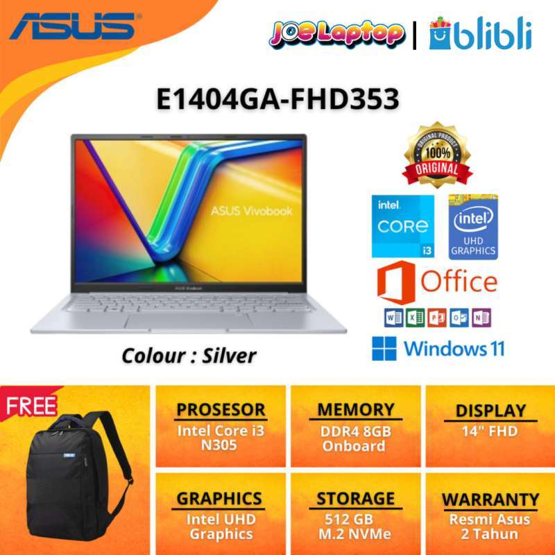 Jual Asus E1404ga-fhd353 Silver I3 N305 Win11 Ohs Di Seller Joe Laptop ...