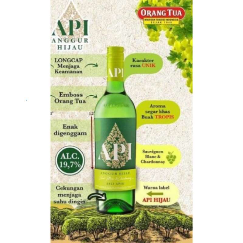 Jual Api Anggur Hijau 620ml Label Hijau Api Hijau Anggur Hijau 620ml ...