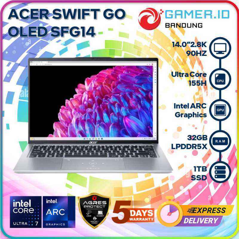 Jual Acer Swift Go Sfg14 Core Ultra 7 155h 32gb 1tb 14 2.8k Oled 90hz Di Seller Gamer Id Bandung ...