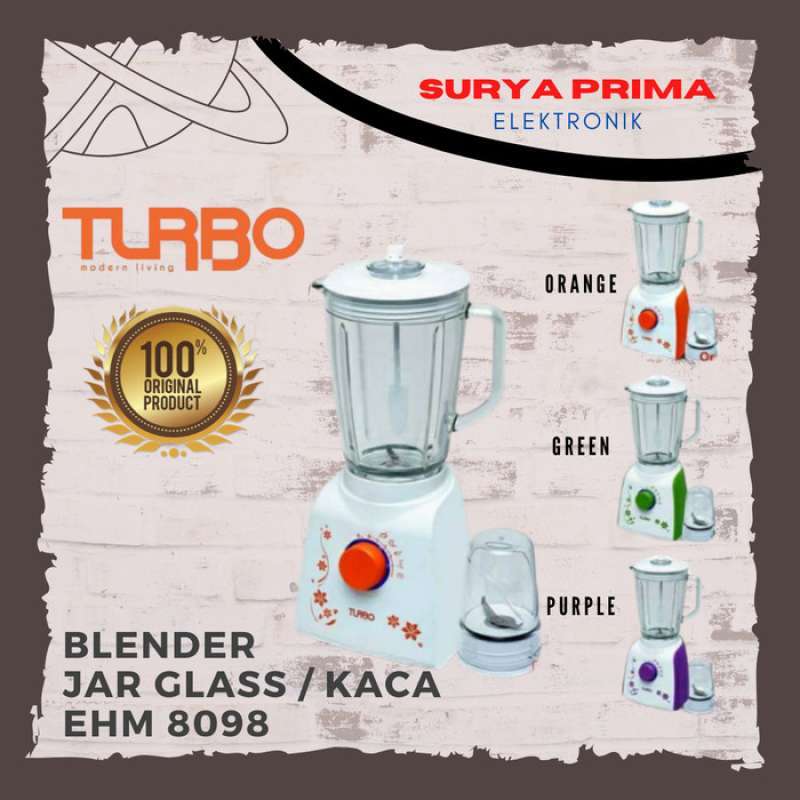 Promo Blender Turbo Ehm 8098 - Turbo Blender Glass Jar ( 3 Varian Warna ...